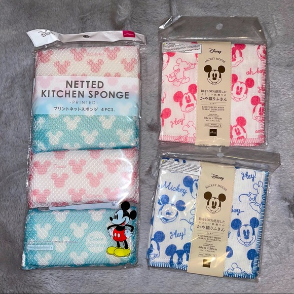 Disney | Kitchen | Disney Daiso 4pk Sponge And Dishcloth Set | Poshmark